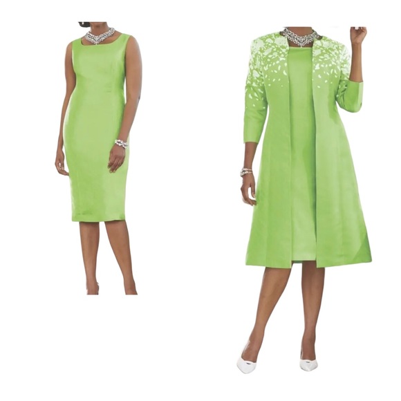 Ashro | Dresses | Ashro Jacquard Lime Green Semiformal Cocktail Party ...